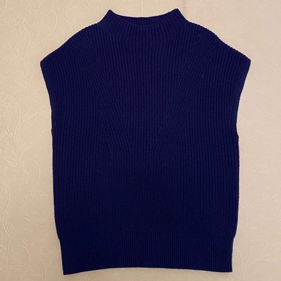 LOFT | Sweaters | Blue Knit Loft Vest | Poshmark